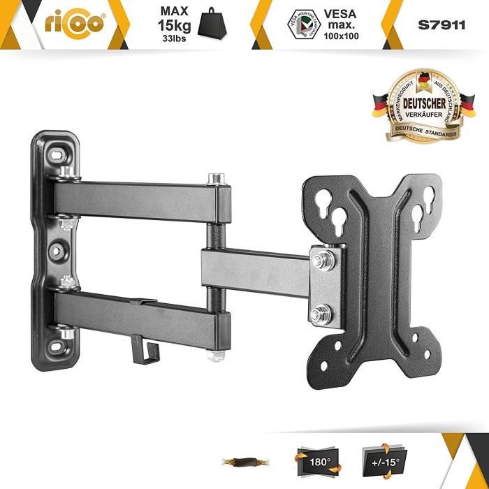 S7911 Support Murale TV Orientable Inclinable Universel 13-30" (33-76cm ...