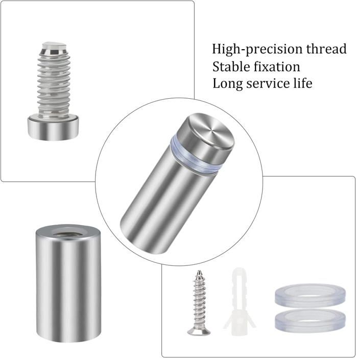 10 Pièces Vis Publicité en Acier Inoxydable, Verre Standoff Fixations ...