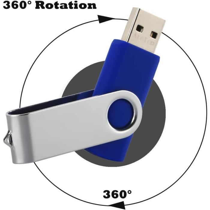Clé USB 2Go Lot de 20 Cle USB 2.0 Pivotant Stockage Flash Drive Grande ...