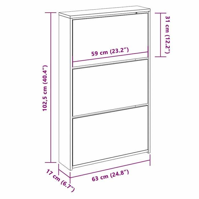 (699298) Brun Meuble Hall D'entrée - Armoire à chaussures - miroir ...