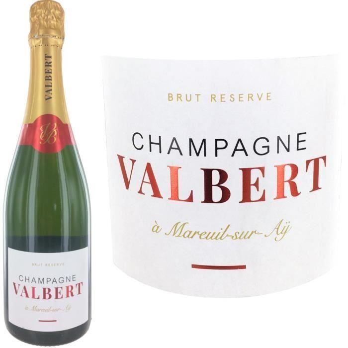Champagne Valbert Brut - Brut Réserve x1 - La cave Cdiscount