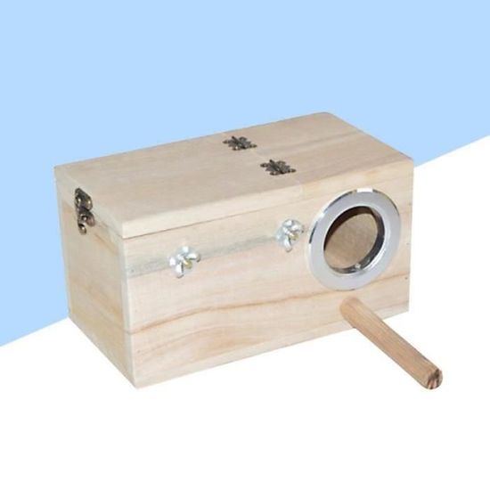 Bird Parrot Holder Wooden Nesting Organizer Clear View Window House ...