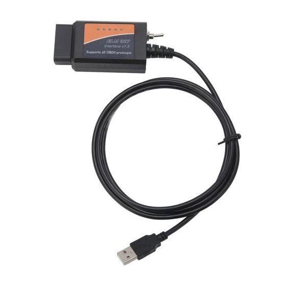 Akozon Câble de scanner USB OBD2 Adaptateur USB OBD2 pour câble de Diagnostic de Scanner de ...