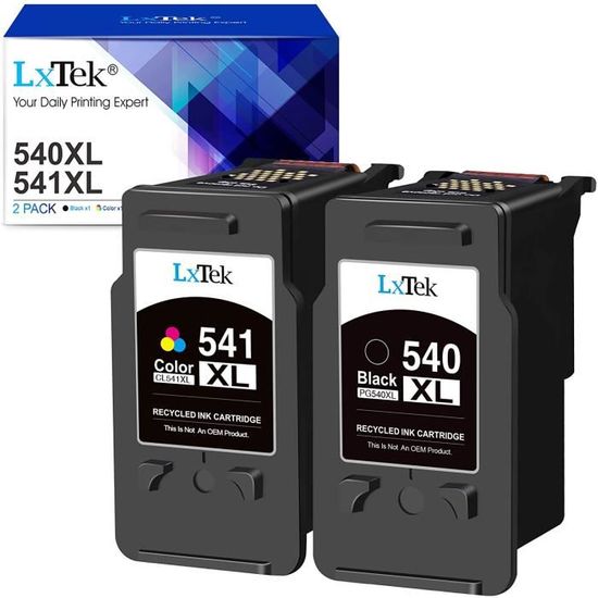 540 541 XL Cartouche d'encre Remanufacture LXTEK 2 Pack pour Canon 540 ...