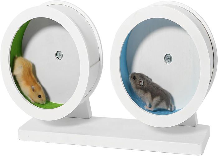 Roue de Hamster en bois pour deux Hamster,2pièces,roue d'exercice ...