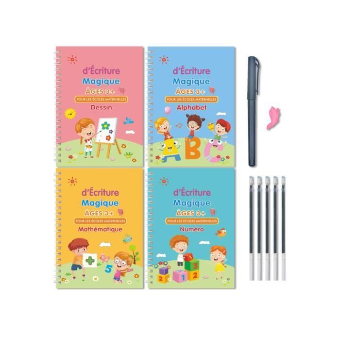 Cahier de calligraphie - Cahier Écriture - 4 Livres Pratiques - Stylo ...
