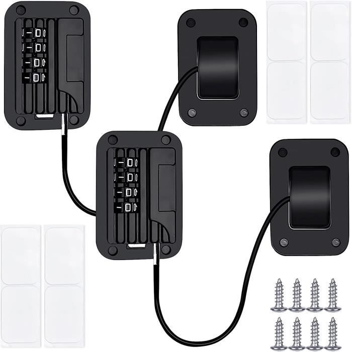 BLOQUE TIROIR 2 Pcs Verrou de Réfrigérateur avec Code Réfrigérateur Serrure à Code Verrou De ...