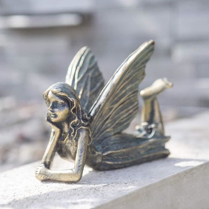Marco Paul Statue De Fée Allongée Effet Bronze Pour Jardin, Extérieur ...