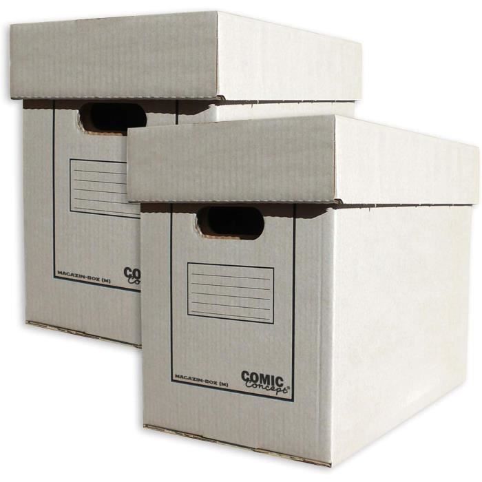 Lot De 2 Boîtes De Rangement Pour Magazines Et Albums Avec Couvercle ...