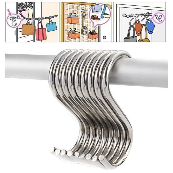 15 Pcs Crochets Acier Inoxydable Crochets en Forme S Crochets de ...