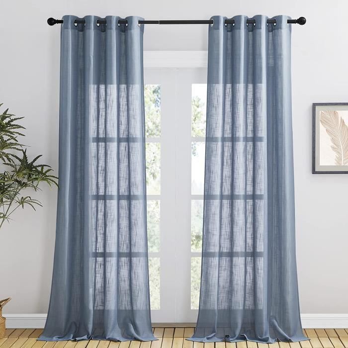 AJW-Rideaux Voilage 240 cm Voilages Décoration pour Maison Chambre ...