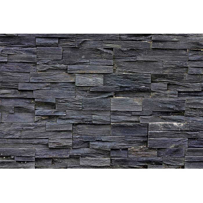 XXL Affiche – Mur en pierre noire – Décoration murale Mur en pierre ...