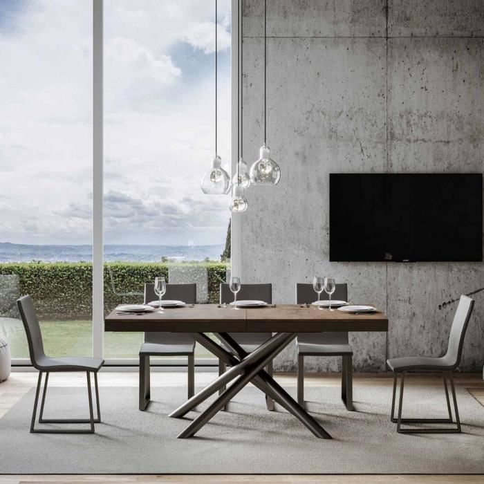 Table extensible à 264 cm avec structure anthracite avec plateau en ...