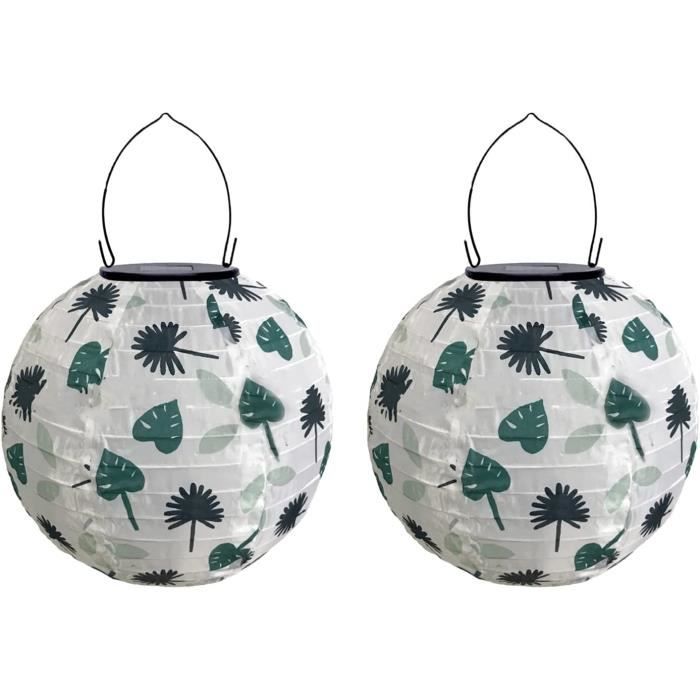 2 Packs Lanternes Solaires, Lanterne En Tissu De Nylon Décoration Lumière Multicolore ...