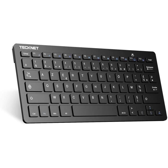 TECKNET Clavier sans Fil Mini 2.4G UltraMince AZERTY Clavier Batterie ...