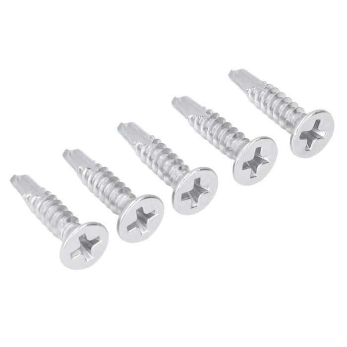 EJ.life Kit de vis autoperceuses 200pcs vis auto-perceuse tête fraisée cruciforme 410 acier ...