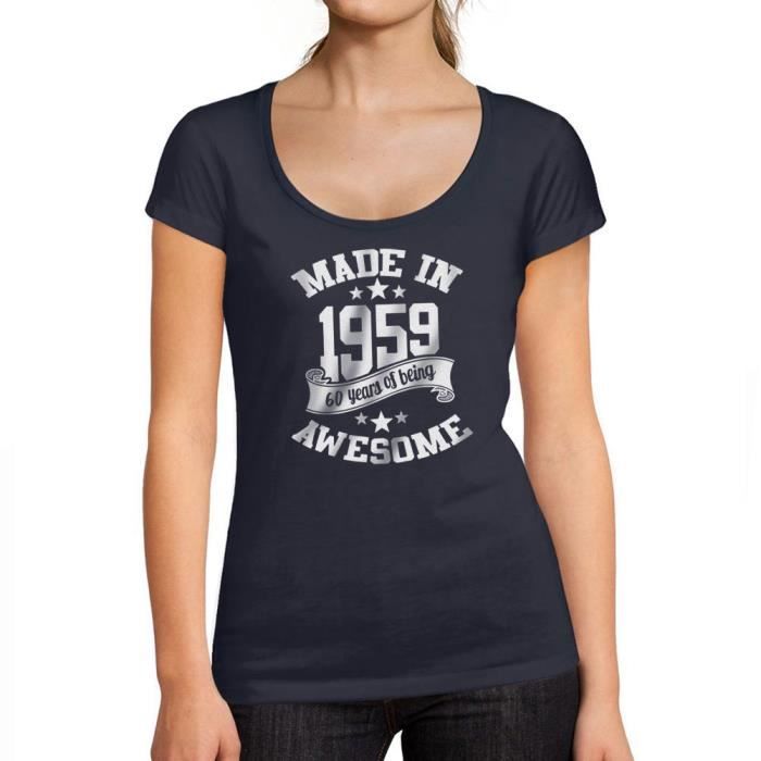 Femme Tee-Shirt Fabriqué En 1959 – Made In 1959 – 64 Ans T-Shirt Cadeau ...