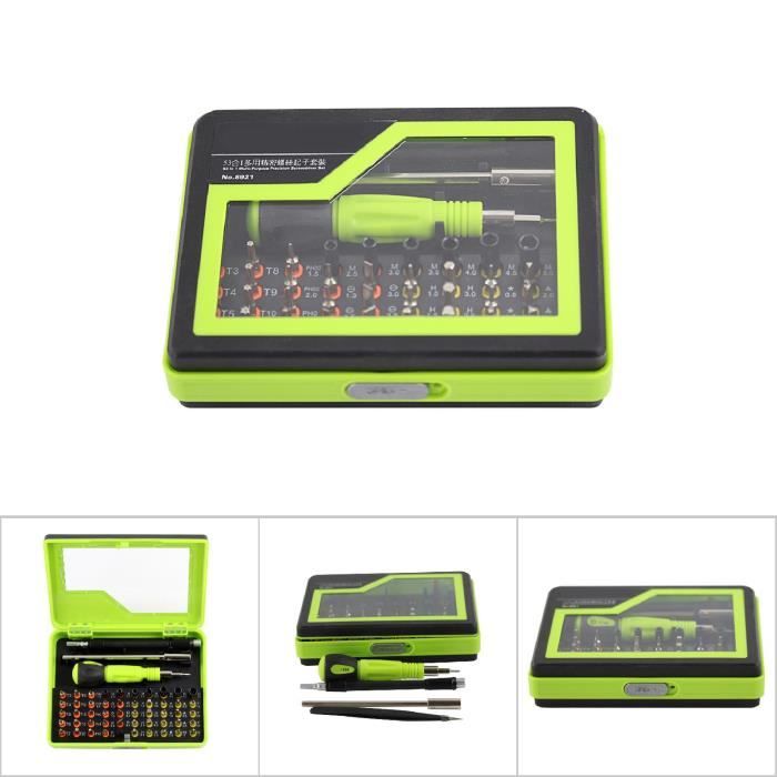 Qiilu Jeu de tournevis Kit d'outils de réparation multi-bits 53in1 ...