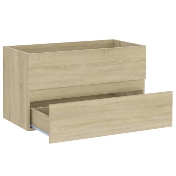 ABB Armoire d'évier avec lavabo intégré Chêne sonoma Aggloméré - Qqmora ...