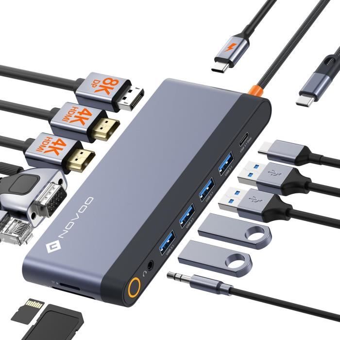 Docking Station Double Moniteur, Hub Usb C Dual Hdmi 4K 60Hz ...