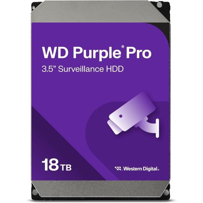 Wd Purple Pro 18 To Disque Dur Interne 3.5" Dédié Vidéosurveillance ...
