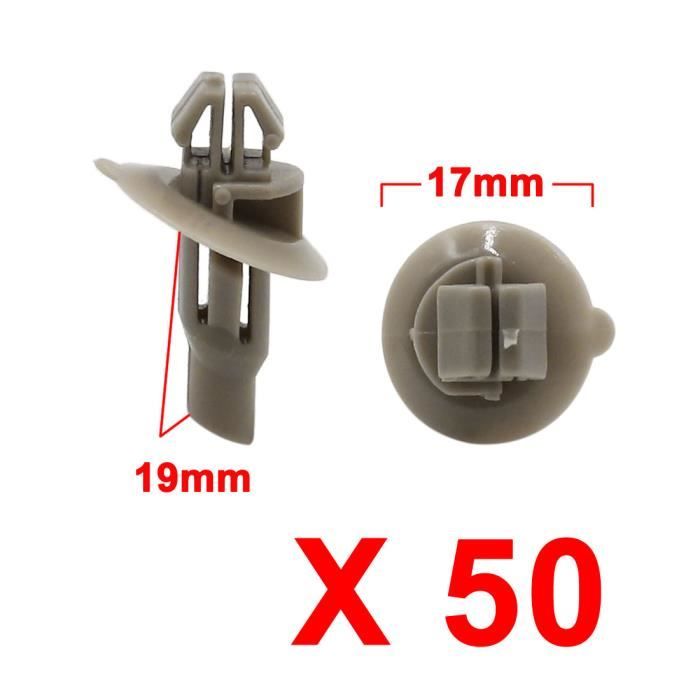 50Pcs Universal rivet porte voiture Habillage Bouclier gris 9,5mm Clip ...