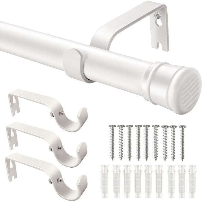 Zindoo Tringle Rideau Extensible Tringle a Rideaux 86-230 cm Barre Rideau Diamètre 25 mm avec 3 ...