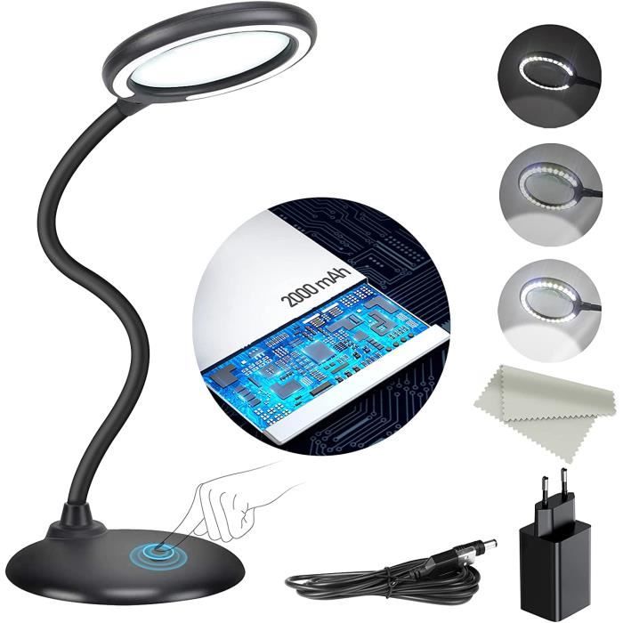 Loupe Rechargeable 5X avec lère et Support, loupe éclairée DUDSOEHO ...