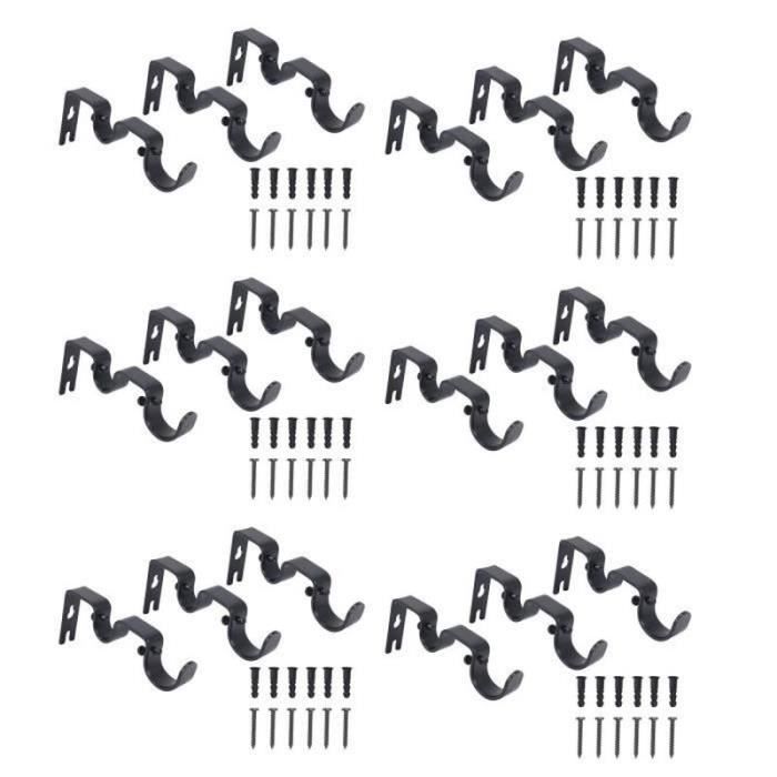 36 Pièces - Set Supports de Tringle à Rideau Lourds Supports de Double ...