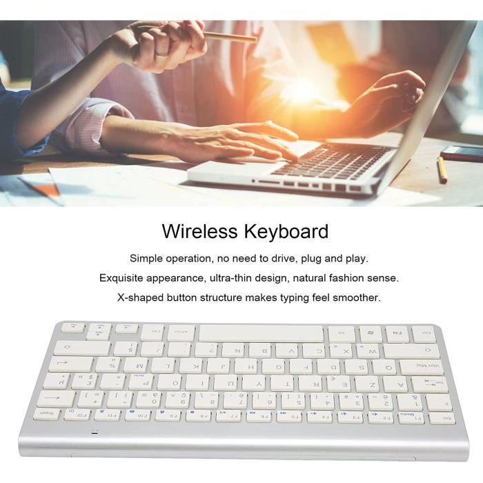 Clavier sans Fil 2.4G, Clavier Bilingue Portable, Mini Claviers ...