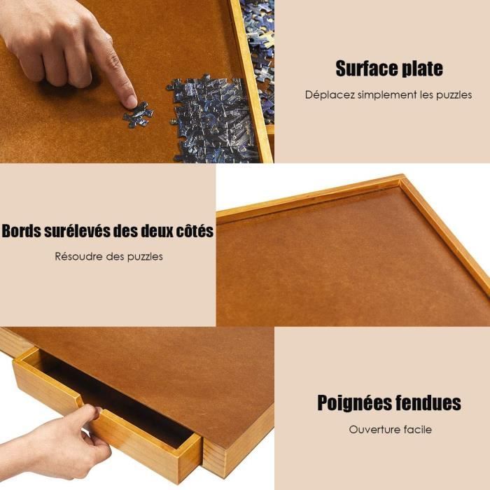DREAMADE Plateau Puzzle en Bois, Tableau de Puzzle 1000-1500 Pièces ...