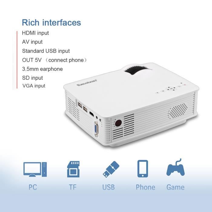 Excelvan EHD09 Mini LCD LED Vidéo Projecteur Portable 1200 Lumens ...