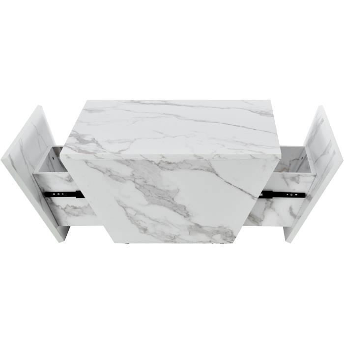 Table basse à haute brillance de tambour moderne, Table basse ...