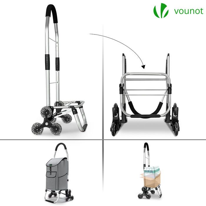 VOUNOT® Chariot de courses 2 en 1 pliable aluminium - caddie et diable ...