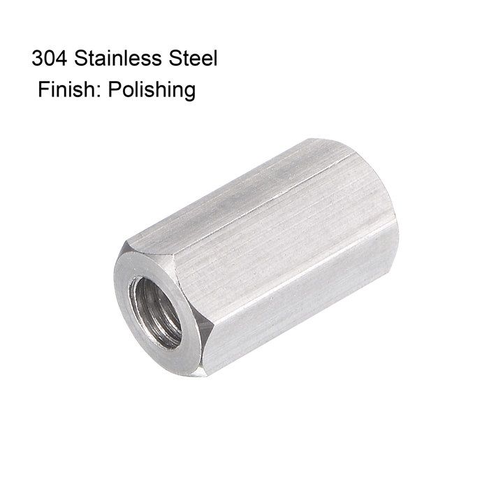 SOURCING MAP Écrou accouplement hexagonal métrique en acier inoxydable 304 M5 x 0,8 Pas 15mm ...