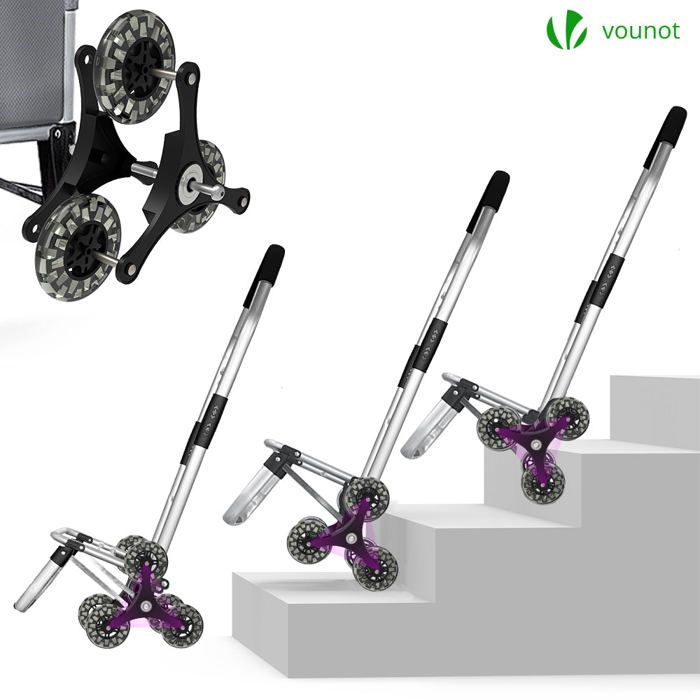 VOUNOT® Chariot de courses 2 en 1 pliable aluminium - caddie et diable ...