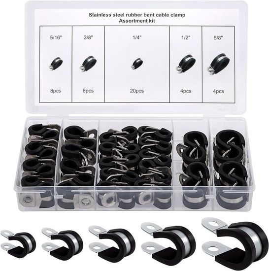 Colliers de Serrage en Caoutchouc Colliers de Fixation de Tubes P-Clips ...