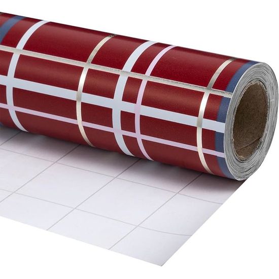 Reversible Christmas Wrapping Paper Roll - Buffalo Plaid & Pure Red for ...