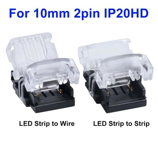 (for 10mm 2pin IP20HD|LED Strip to Wire)Connecteurs de bandes LED pour ...