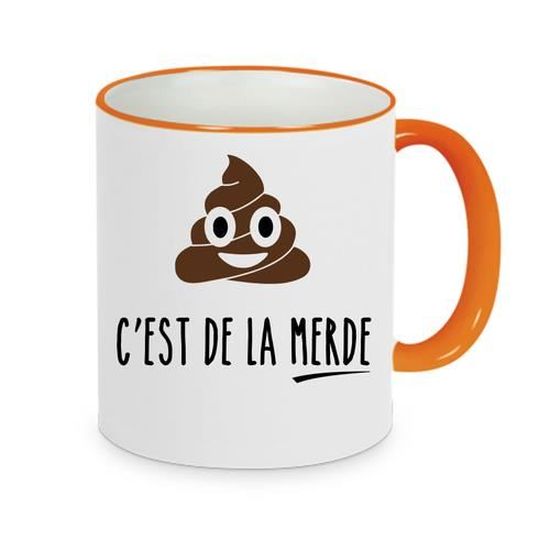 Mug - Céramique - Orange LMK CEST DE LA MERDE - Cdiscount Maison