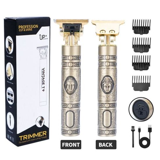 Tondeuse électrique T9 pour hommes, Rechargeable par USB, sans fil pour couper les cheveux A4 ...