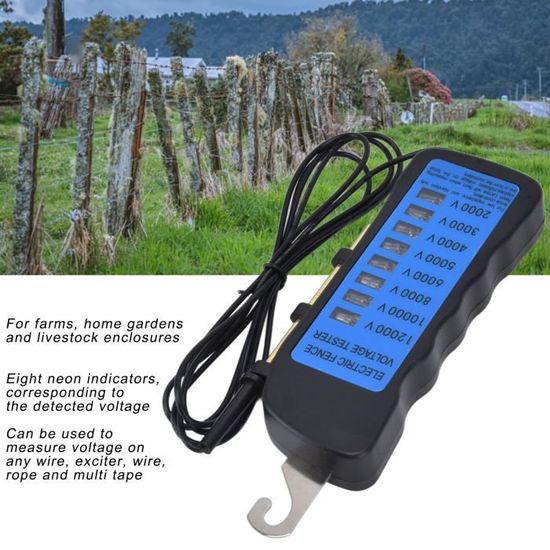 VGE Testeur de clôture électrique étanche compteur de tension 2000 ...