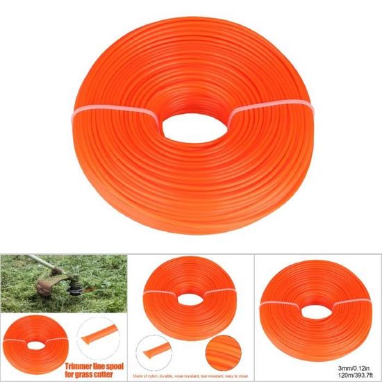 VINGVO 120m Nylon Round String Wire for Grass Cutter Trimmer Line ...