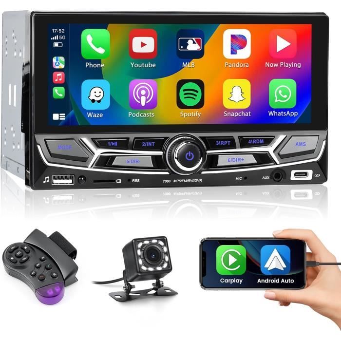 Autoradio 2 Din avec CarPlay Android Auto, Écran Tactile de 6,9 Pouces ...