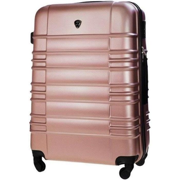 Solier - Valise trolley rigide - Rose Gold - taille L - 85 L - 75 x 49 ...