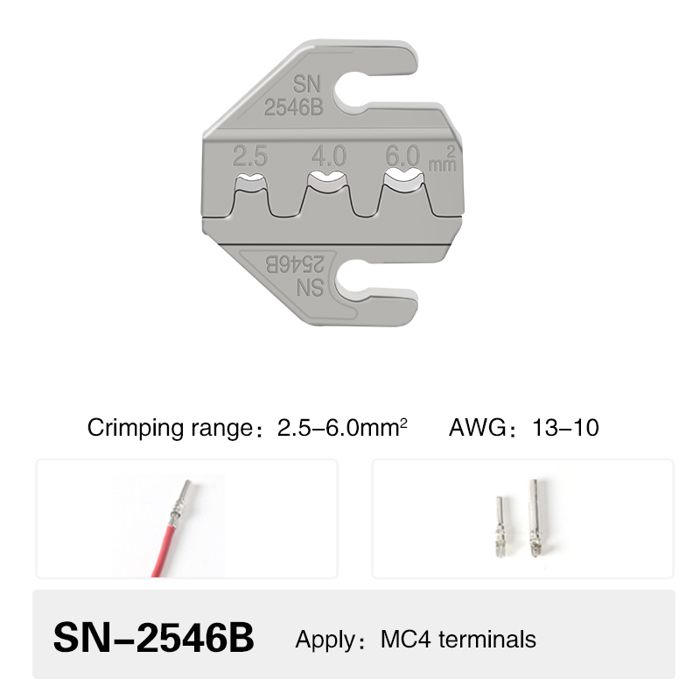 Jeu de pinces à sertir, mâchoires fendues de 4 mm, SN-48BS/58B/02C/2546B/2549/06/X6/06WF/03H ...