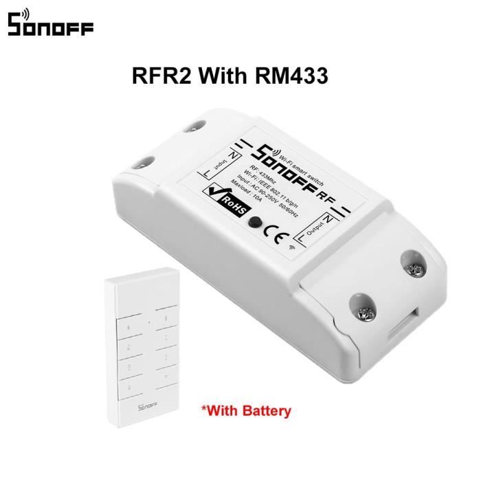 RFR2 et RM433-Itead SONOFF RF R2 433Mhz WiFi commutateur disjoncteur Module relais télécommande ...