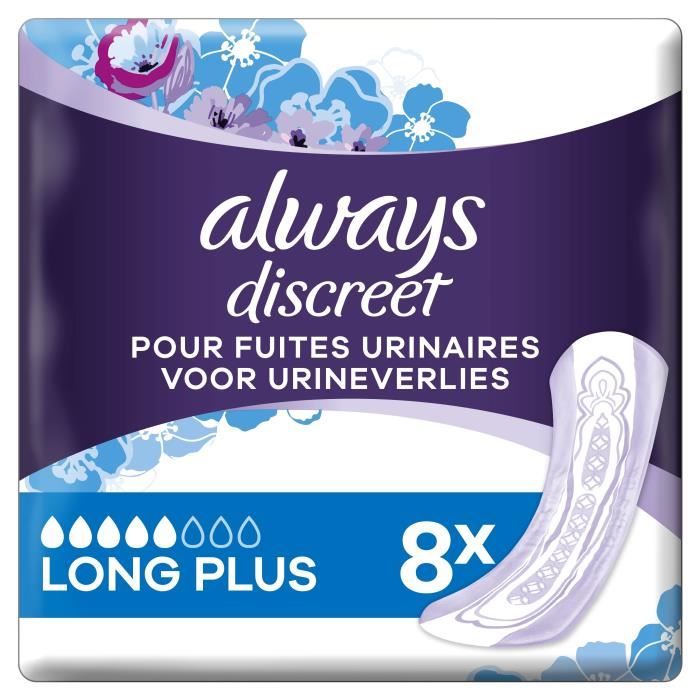 ALWAYS Discreet Serviettes Long+ - Incontinence forte x 8 - Achat ...