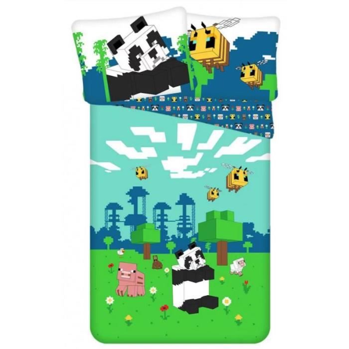 Parure de lit - Minecraft - Explore Overworld - 140x200 cm - 100% coton ...