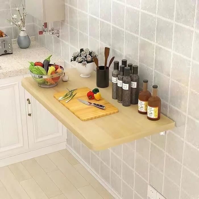 Table Murale Rabattable Table Pliante Murale En Bois, Table De Cuisine ...